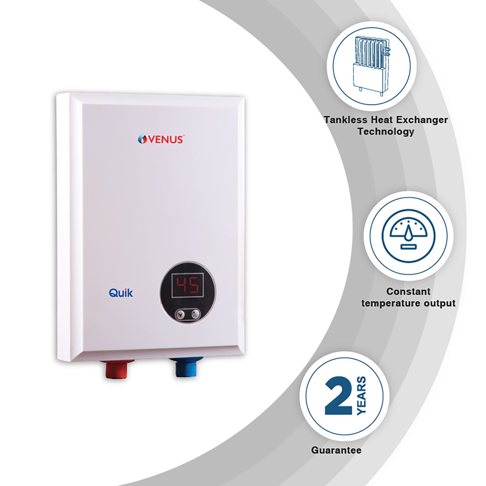 Buy VENUS Quik Vertical Instant Geyser with Tankless Heat Exchanger Technology (White) online at ...